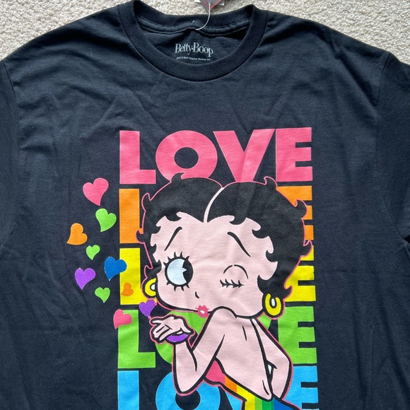 Betty Boop | Tops | Betty Boop Shirt Adult Black Short Sleeve Graphic ...